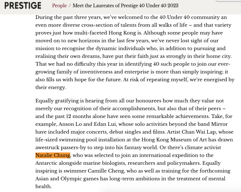 Climate Advocate elected as Prestige 40 Under 40 Class of 2023 ...